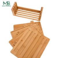China Bamboo cutting board set 4 coded with stand for sale