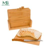 China Bamboo cutting board set 4 coded with stand for sale