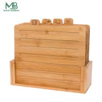 China Bamboo cutting board set 4 coded with stand for sale