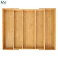 China Bamboo Expandable Compartment Drawer Storage Box for sale