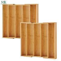 China Bamboo Expandable Compartment Drawer Storage Box for sale