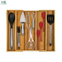 China Bamboo Expandable Compartment Drawer Storage Box for sale