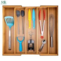 China Bamboo Expandable Compartment Drawer Storage Box for sale