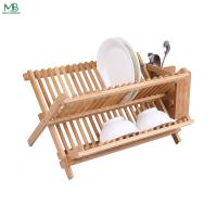 China Bamboo Foldable Bowl Storage Holder Drain Rack for sale