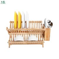 China Bamboo Foldable Bowl Storage Holder Drain Rack for sale