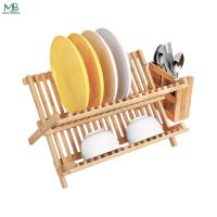 China Bamboo Foldable Bowl Storage Holder Drain Rack for sale
