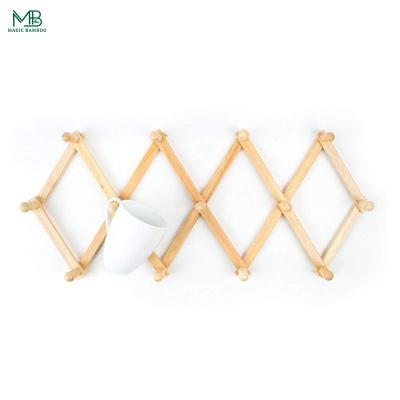 China Expandable Accordion Style Bamboo Wall Hanger for sale