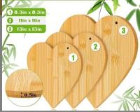 China Sustainable Heart Shaped Bamboo Cutting Boards 3 Pcs for Professional Kitchens for sale
