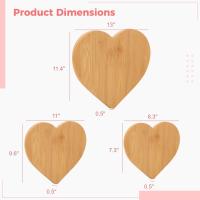 China Sustainable Heart Shaped Bamboo Cutting Boards 3 Pcs for Professional Kitchens for sale