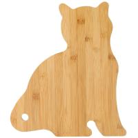 China Sustainable Bamboo Cat Shaped Cutting Board Wooden Serving Board Kitchen Chopping Board 38.2*33.1*1.6cm for sale