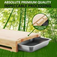 China Natural Colour Rectangle Bamboo Chopping Cutting Board With Tray And Drawers For Kitchen for sale