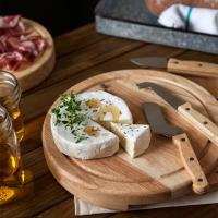 China Natural Bamboo Wood Round Charcuterie Board Set Perfect for Chopping and Entertaining for sale