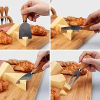 China Bamboo Cheese Board Set with Cutlery Drawer Rectangle Bamboo Plate and Cheese Knife Set for sale