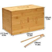 China GLOSSY Finish Natural Bamboo Bread Storage Box With Bread Clips Perfect for Kitchen Us for sale