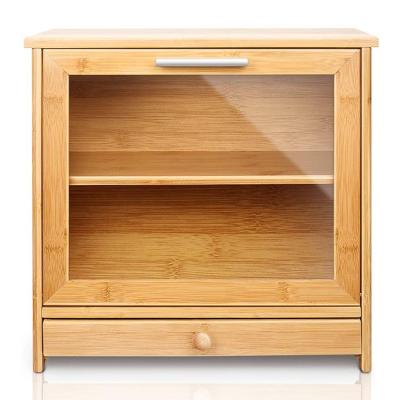 China Rectangle Bamboo Bread Storage Box for Loaves and Pastries Stackable Double Layer Design for sale