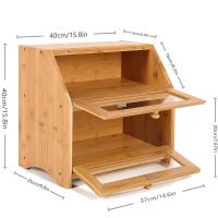 China Direct 2 Tier Novel Design Sustainable Bamboo Bread Storage Box with Drawer for sale