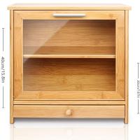 China Direct 2 Tier Novel Design Sustainable Bamboo Bread Storage Box with Drawer for sale