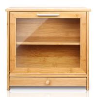China Direct 2 Tier Novel Design Sustainable Bamboo Bread Storage Box with Drawer for sale