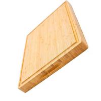 China Natural Bamboo Kitchen Chopping Block with 1 Drawer and 5 pcs Knives Juice Groove Included for sale