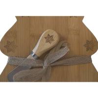 China Eco-Friendly Bamboo Christmas Tree Charcuterie Cutting Board Set with Cheese Knife for sale