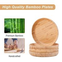 China Minimalist Design Style Bamboo Appetizer Plates for Dinner Desserts Snacks and Salads for sale