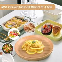 China Minimalist Design Style Bamboo Appetizer Plates for Dinner Desserts Snacks and Salads for sale