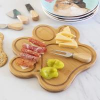 China Sustainable Natural Bamboo Board Set with Paw Shaped Cheese Boards CE / EU Certified for sale