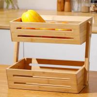 China Multifunctional 2-Tier Large Capacity Fruit Vegetable Baskets Storage Stand for Kitchen for sale