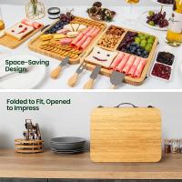 China Foldable Sustainable Bamboo Charcuterie Board Knife Set for Entertaining Occasions for sale