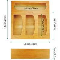 China Convenient Bamboo Classic Sealed Lunch Bag Dispenser for Natural Storage Boxes Bins for sale
