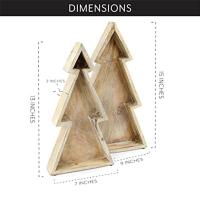 China Sustainable Christmas Serving Trays Set Of 2 Bamboo Wooden Christmas Tree Plate Dish for sale