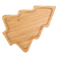 China Bamboo Wooden Christmas Tree Shaped Appetizer Tray for Modern Plate Dish Serving for sale