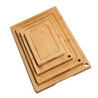 China Deep Juice Groove Bamboo Wood Cutting Board Set with Side Handles for Cheese and Food Chopping Rectangle Middle 300x250x for sale