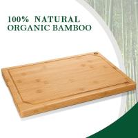 China Deep Juice Groove Bamboo Wood Cutting Board Set with Side Handles for Cheese and Food Chopping Rectangle Middle 300x250x for sale