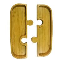 China Plate Dish Bamboo Wooden Design Puzzle Shaped Tray Dinner Plate for Catering for sale