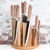 China Bamboo Multifunctional Kitchen Shelf Semi Circle Magnetic Knife Block for sale