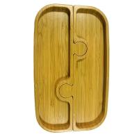 China Plate Dish Bamboo Wooden Design Puzzle Shaped Tray Dinner Plate for Catering for sale