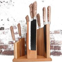 China Bamboo Multifunctional Kitchen Shelf Semi Circle Magnetic Knife Block for sale