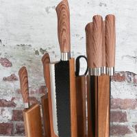 China Bamboo Multifunctional Kitchen Shelf Semi Circle Magnetic Knife Block for sale