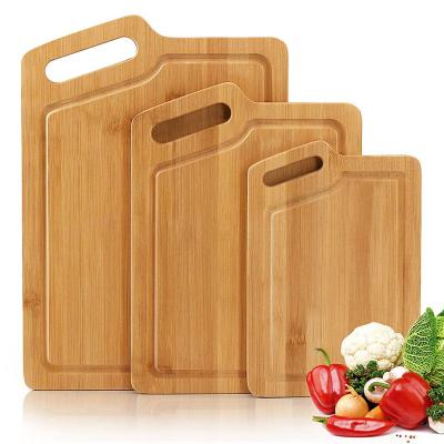 China Bamboo Cutting Board Set with Juice Groove L 40*28*1.5cm M 33*24*1.5cm S 27*18*1.5cm for sale