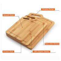 China Bamboo Cutting Board Set with Juice Groove L 40*28*1.5cm M 33*24*1.5cm S 27*18*1.5cm for sale