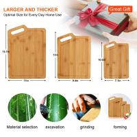 China Bamboo Cutting Board Set with Juice Groove L 40*28*1.5cm M 33*24*1.5cm S 27*18*1.5cm for sale
