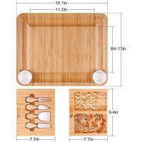 China 44x33x4cm Natural Wood Vegetable Chopper Bamboo Cutting Board Tray with 4 Drawers for sale