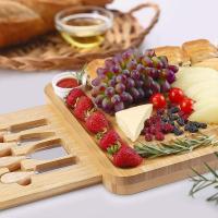 China 44x33x4cm Natural Wood Vegetable Chopper Bamboo Cutting Board Tray with 4 Drawers for sale