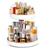 China Standing Type 2 Tier Natural Bamboo Lazy Susan Turntable Organizer for Modern Kitchen for sale
