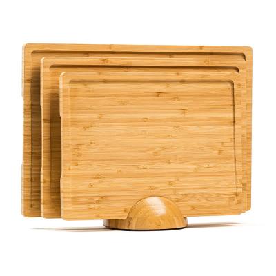 China Large End Grain Bamboo Cutting Board with Juice Groove and Customized Logo for sale