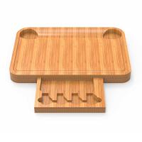 China Rectangular Bamboo Cheese Board with Pull-Out Complete Set of Cheese Knives and Design for sale