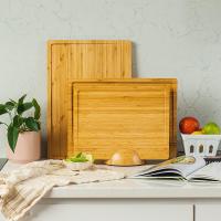 China Large End Grain Bamboo Cutting Board with Juice Groove and Customized Logo for sale