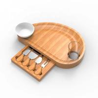 China Semicircle Conch Shape Bamboo Cheese Cutting Board and Knife Set for Customized Designs for sale