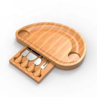 China Semicircle Conch Shape Bamboo Cheese Cutting Board and Knife Set for Customized Designs for sale